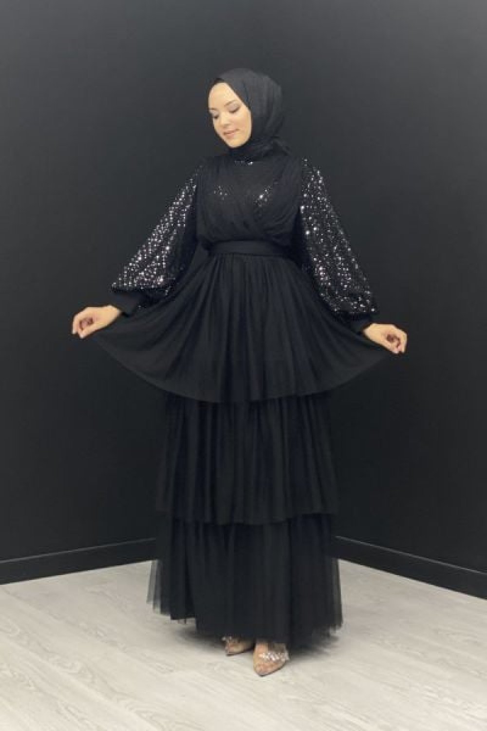 İncilay Elbise Siyah/Gümüş Modelleri En Uygun Fiyatlarla